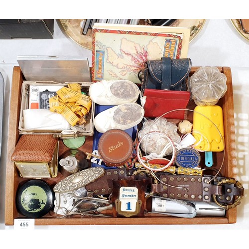 A tray of collectables. UK shipping £14.