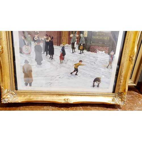 Tom Dodson: "Silent Night" and "Mountaineering in Mill Street", both signed prints together with oth