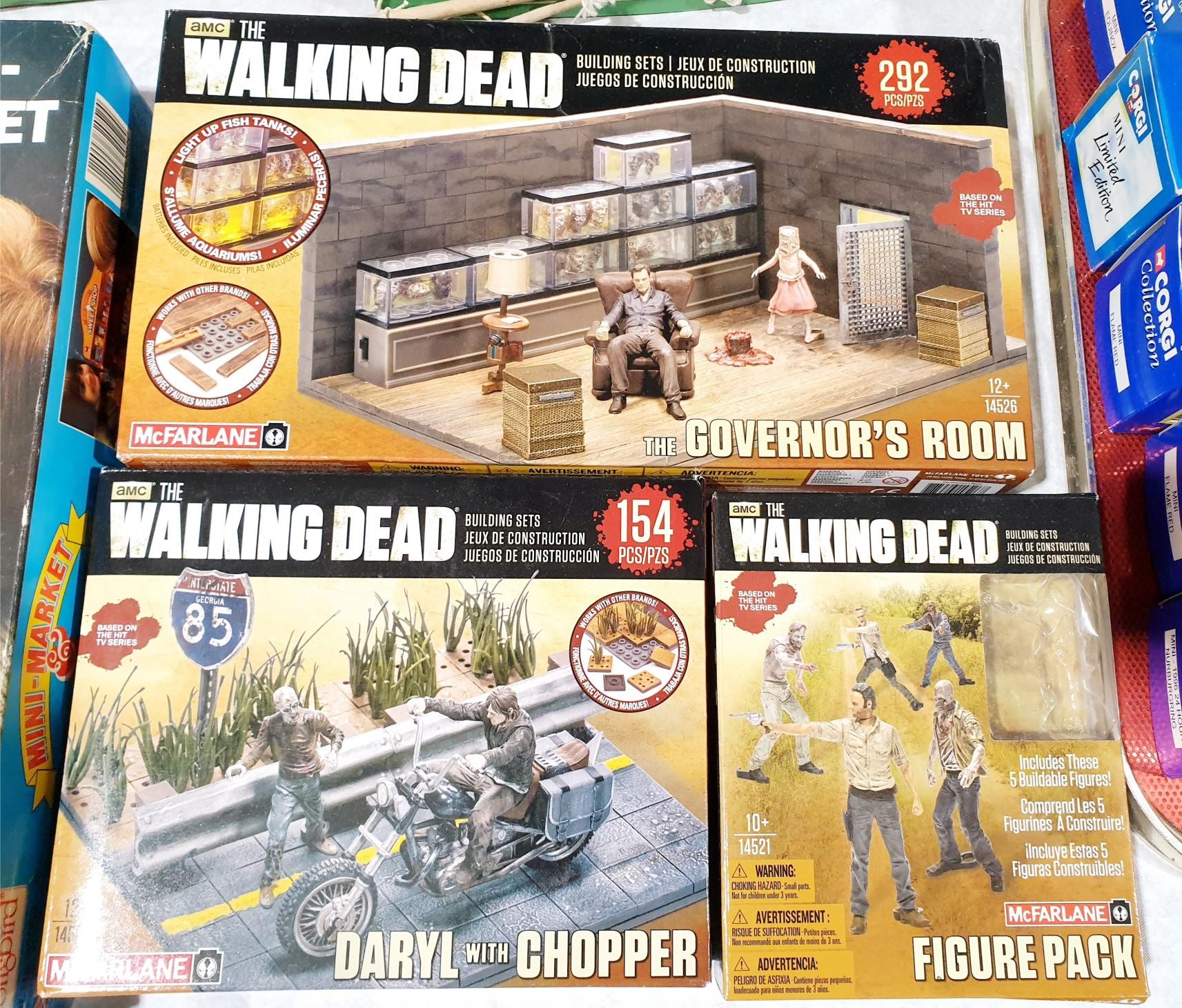 Two McFarlane sealed "The Walking Dead" model kits: The Governor's Room ...
