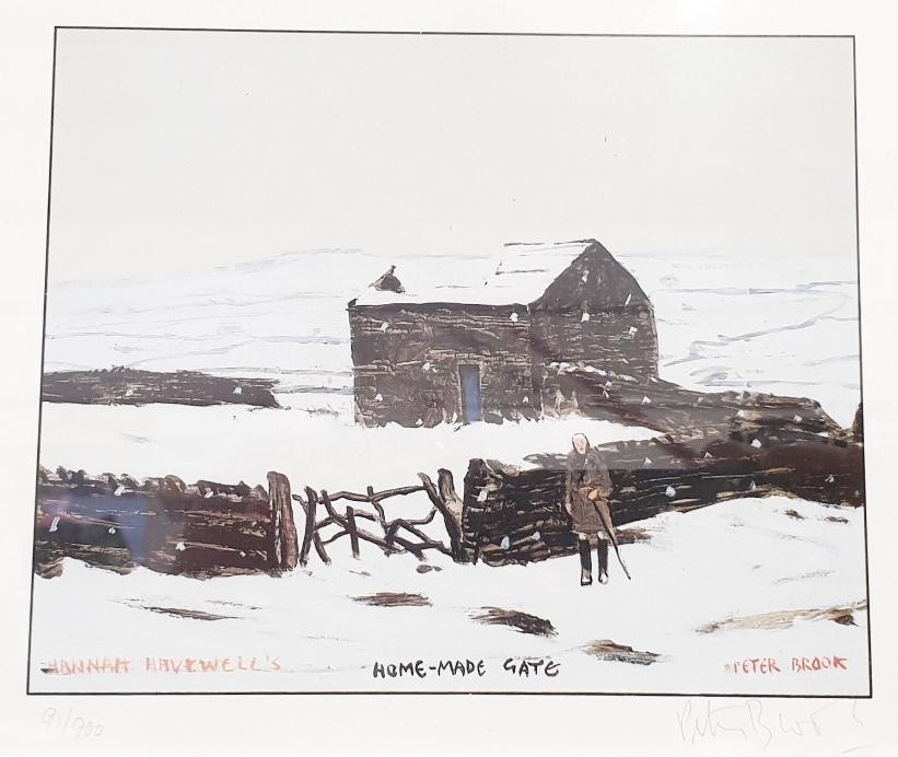 Peter Brook: "Hannah Hauxwell's Home Made Gate", a signed limited ...