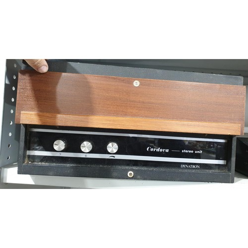 A vintage Cordova Dynatron stereo unit together with a Pioneer PL-Z94 ...