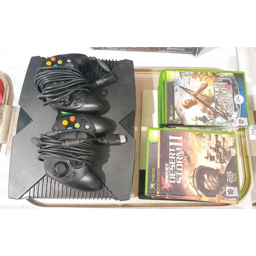 An Xbox, two controllers and games. UK shipping £14. Electricals are ...