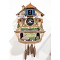 A resin Flying Scotsman electric wall clock with moving train and ...