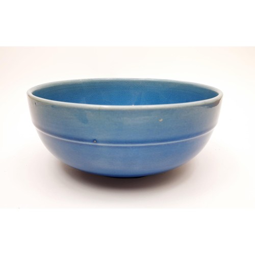 A blue lustre ware Arts and Crafts bowl, diameter 18cm. No shipping ...