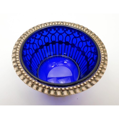 A hallmarked silver pierce work basket, weight 43g, diameter 9.5cm ...