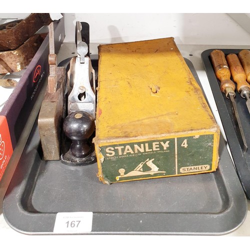 A boxed Stanley No. 4 plane, one other plane and a moulding plane. UK ...