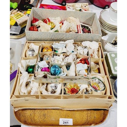 A tray of vintage glass Christmas baubles. No shipping. Arrange ...