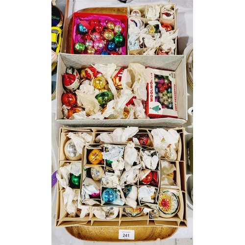 A tray of vintage glass Christmas baubles. No shipping. Arrange ...