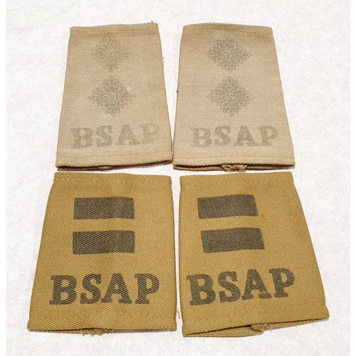 Two pairs of Rhodesian Army BSAP rank epaulettes. UK shipping £14.