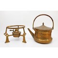 An antique brass WMF Arts and Crafts spirit kettle, height 24cm. UK ...