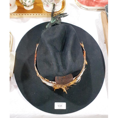 A John B Stetson Stetson hat trimmed with feathers. No shipping ...
