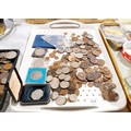 A selection of British coins and crowns including six silver content ...