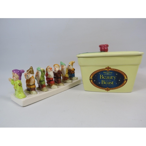 Clover Walt Disney Beauty and the beast butter dish and Snow white and ...