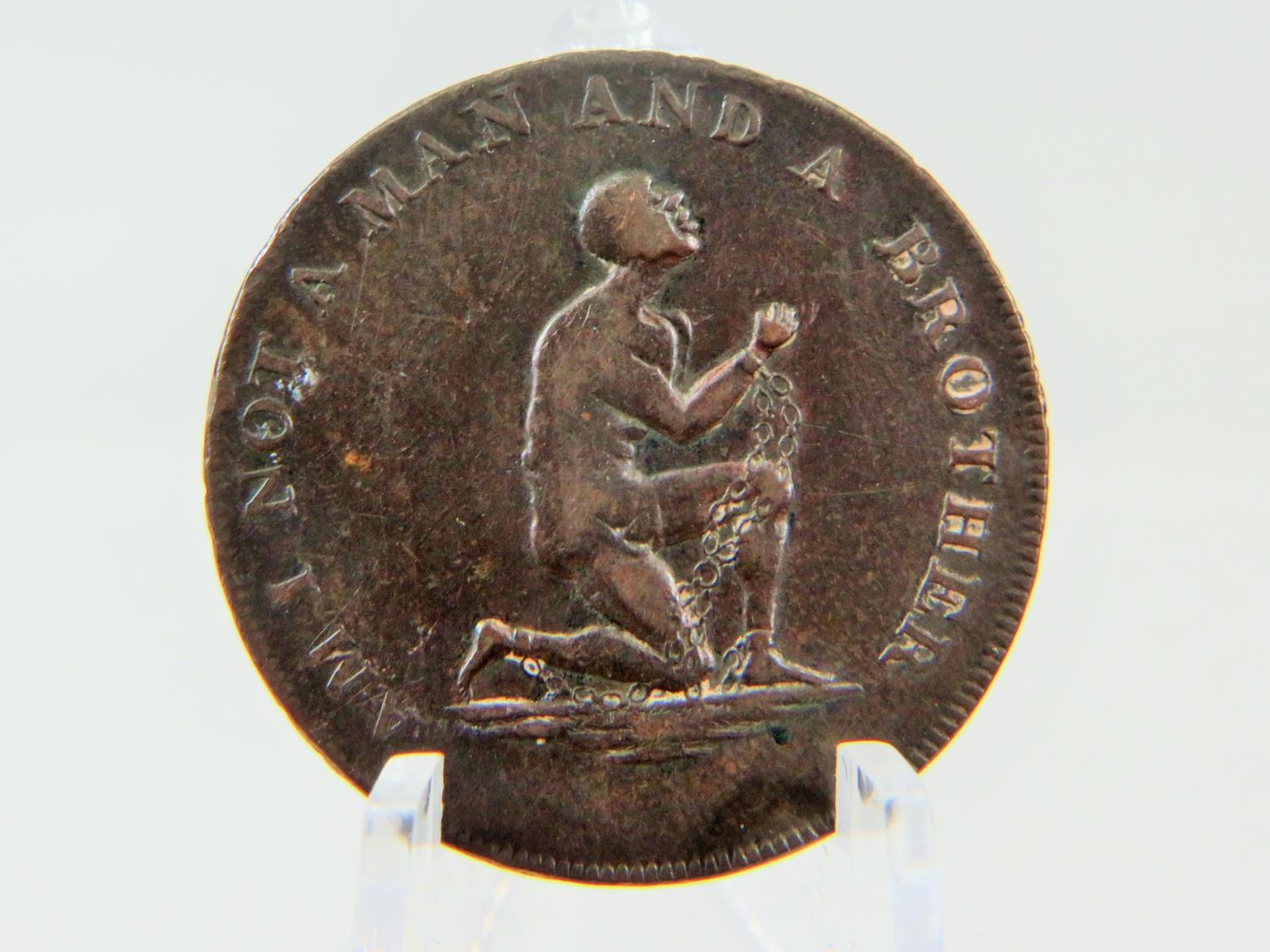 Bronze Anti Slavery coin, Undated, 30mm diameter and weighs 8.8g
