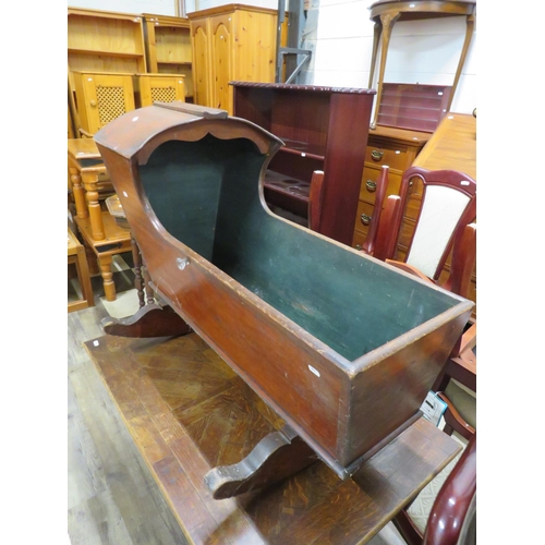 Victorian era Rocking crib made from Mahogany. Lovely condition . H:27 ...