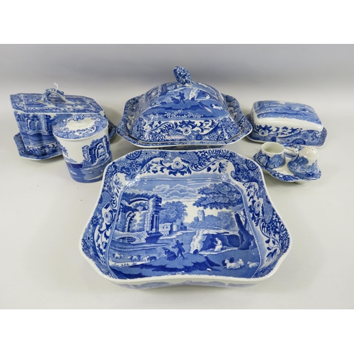 6 Pieces of Spode Blue Italian china, the 2 butter dishes have slight ...