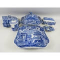 6 Pieces of Spode Blue Italian china, the 2 butter dishes have slight ...