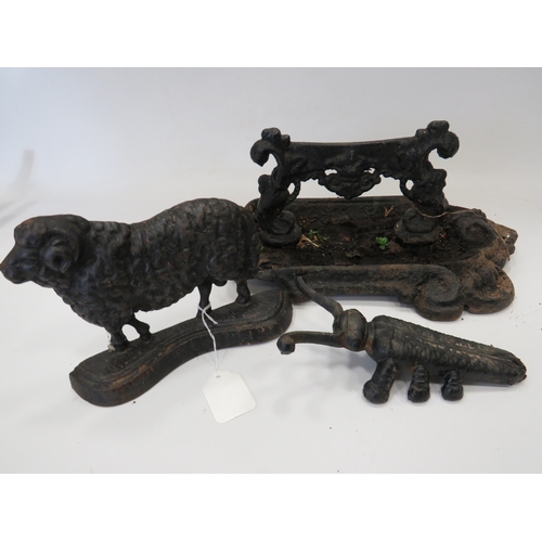 Mixed lot to include a Vintage Iron Boot Scraper, An Insect Boot ...