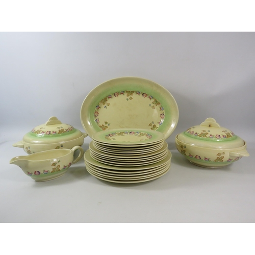 21 pieces of Art deco Clarice cliff dinnerware in a floral pattern ...