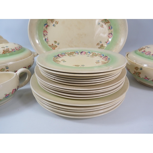21 pieces of Art deco Clarice cliff dinnerware in a floral pattern ...