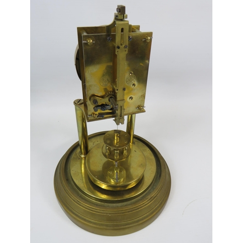 Gustav Becker Brass based Anniversary Clock under a Glass dome. Running ...