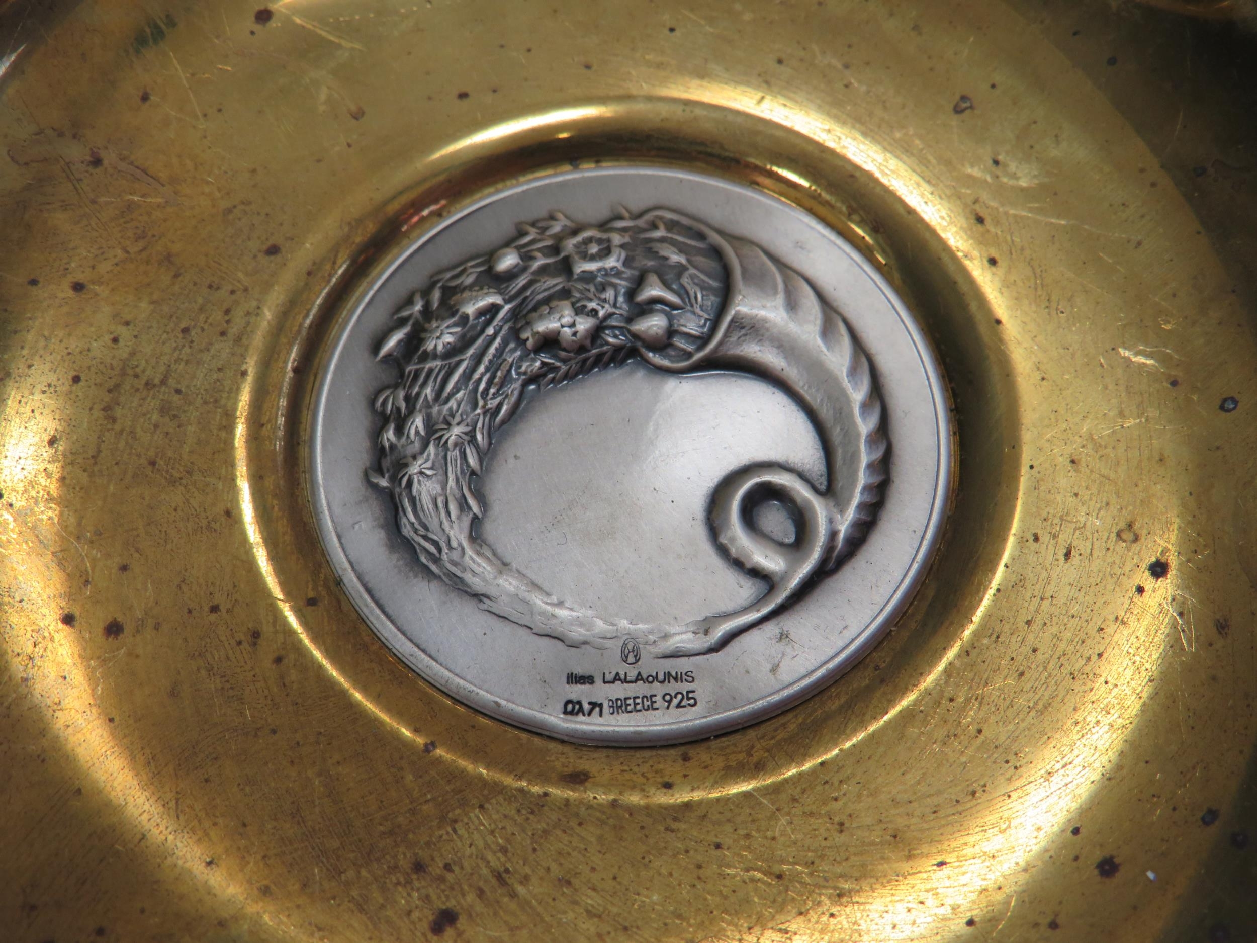 Mixed Silver Lot to include 0.800 Continental Repousse dish, Greek 925 ...