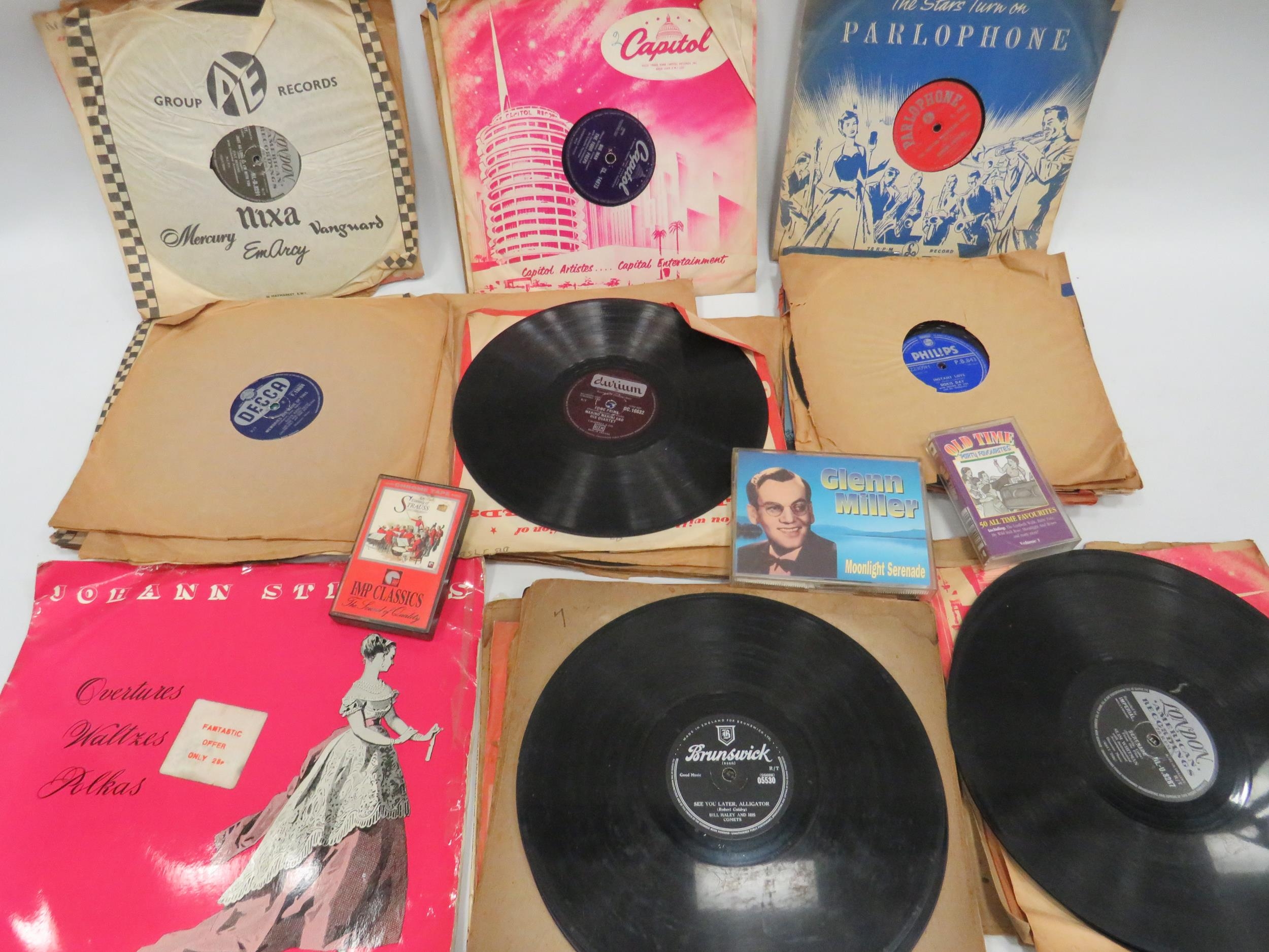 Approx 30 Early Thick Vinyl 1950's Records to include some early R & R ...