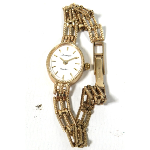 Swiss made ladies quartz watch with 9ct gold Case and hallmarked Gold ...