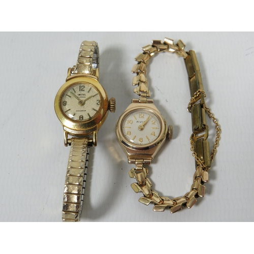 Avia 15 Jewel Ladies watch with 9ct Gold case with gold tone strap in ...
