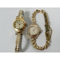 Avia 15 Jewel Ladies watch with 9ct Gold case with gold tone strap in ...