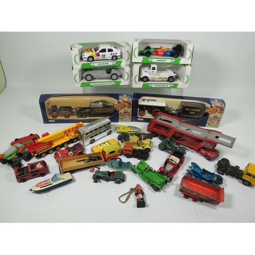 Selection of Playworn Die Cast models plus six boxed and as new die ...