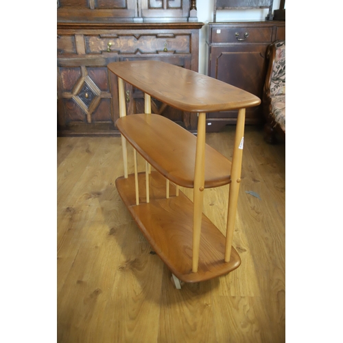 Small Ercol Divider/Bookcase H:28 x W:36 x D:12 inches. plus a Rattan ...