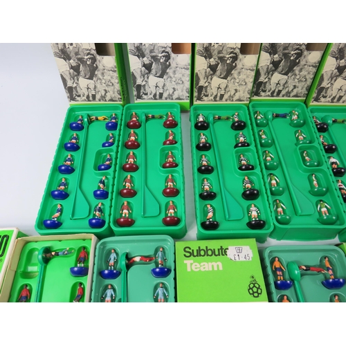 Eleven boxed Subbuteo teams (Chile is misssing one player).