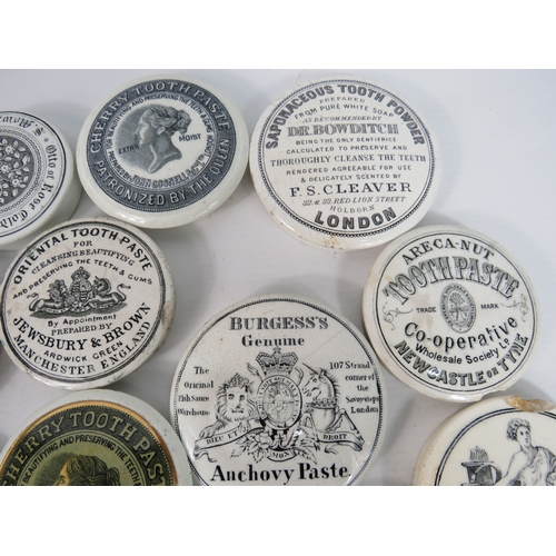 Good selection of vintage paste pot lids.
