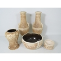 Five pieces of Bretby pottery.