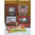 Liverpool FC memorabilia including framed signs, plaques, and framed ...