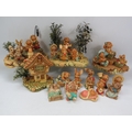 Collection of Pendelfin rabbit figurines with bases