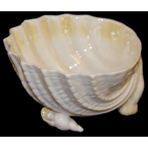 A 3rd Period Belleek Footed Shell Bowl