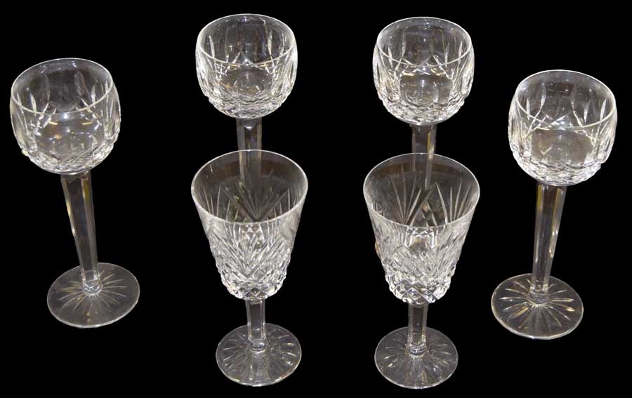 Four Tyrone Crystal Port Glasses and A Pair of Wine Glasses