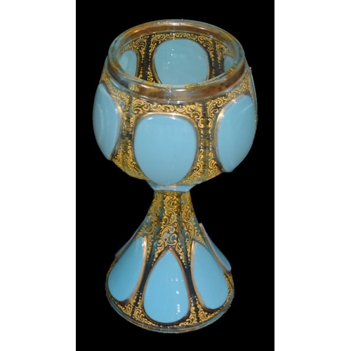A Large Antique Bohemian Glass Goblet