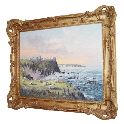 An Oil Painting 'Dunluce Castle' - William Cunningham