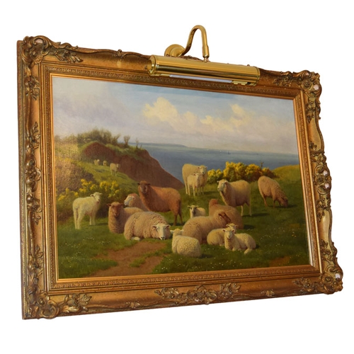 An Oil Painting 'Sheep In Pasture' - W Sydney Cooper 1908