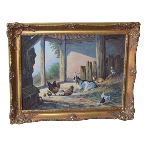 An Oil Painting 'In The Barn' - William Cunningham