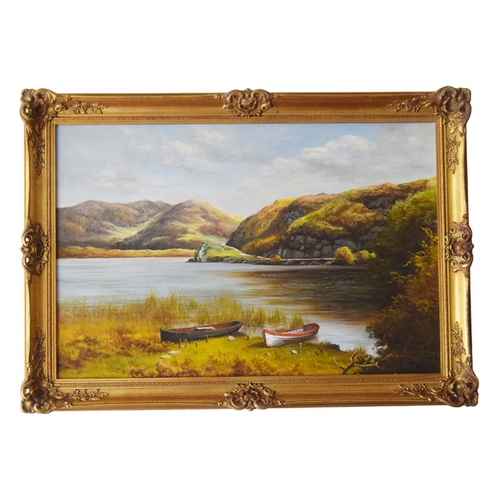 An Oil Painting 'Boats' - Adamson