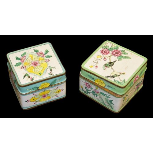 Two Nice Small Cloisonne Decorated Boxes