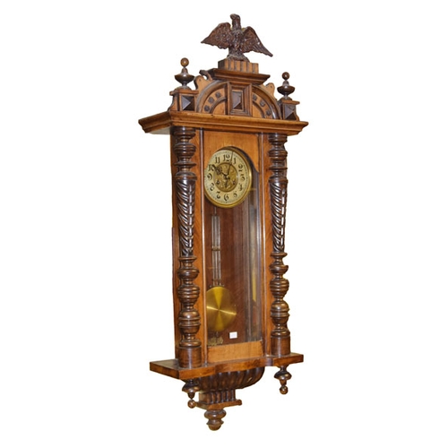 A Good Mahogany Cased Spring Vienna Wall Clock