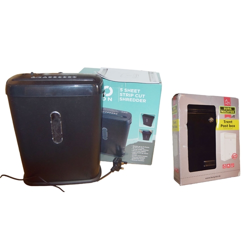 An Electric Paper Shredder and a New Post Box