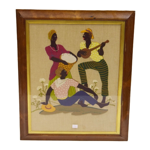 An Unusual Hand Crafted Panel 'Musicians'