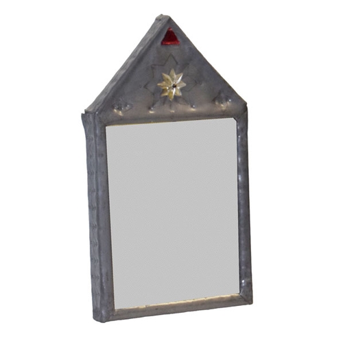 An Unusual Lead Framed Wall Mirror