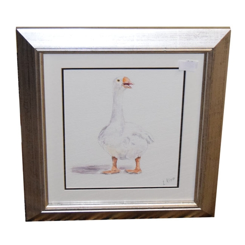 A Framed Watercolour 'Goose on the Loose' - Lorraine Kidd